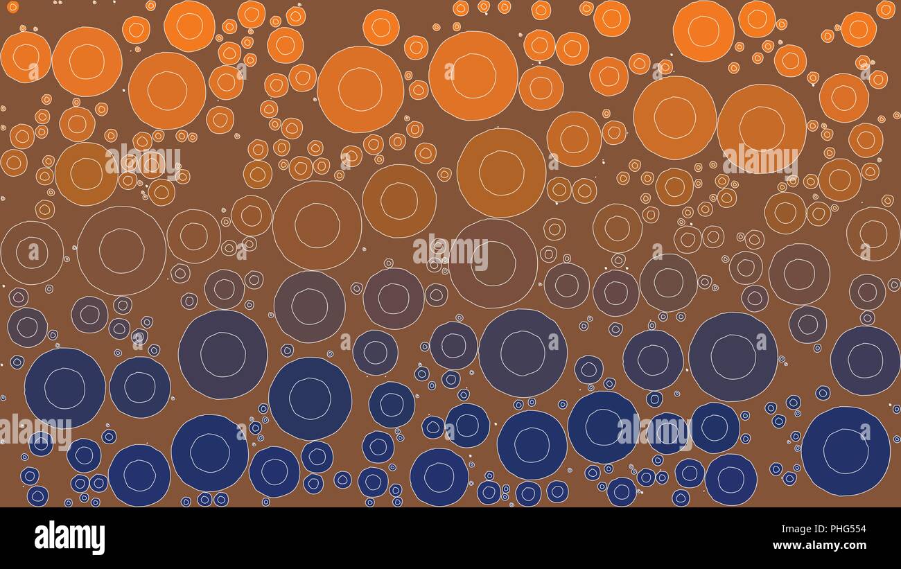 Vector background made of a blue orange gradient and round shapes ...