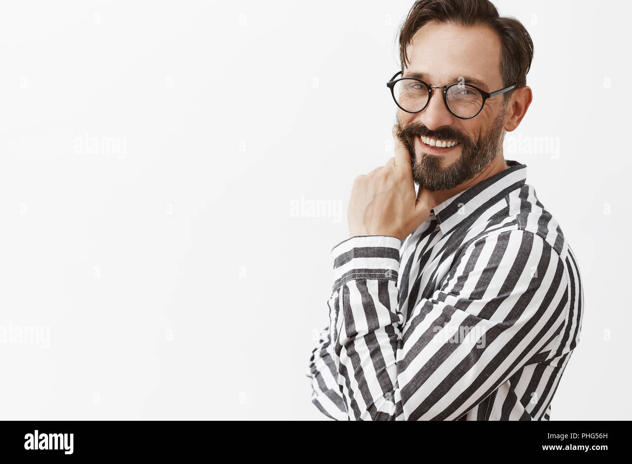 Ready to meet my soulmate. Portrait of charming caucasian happy and ...