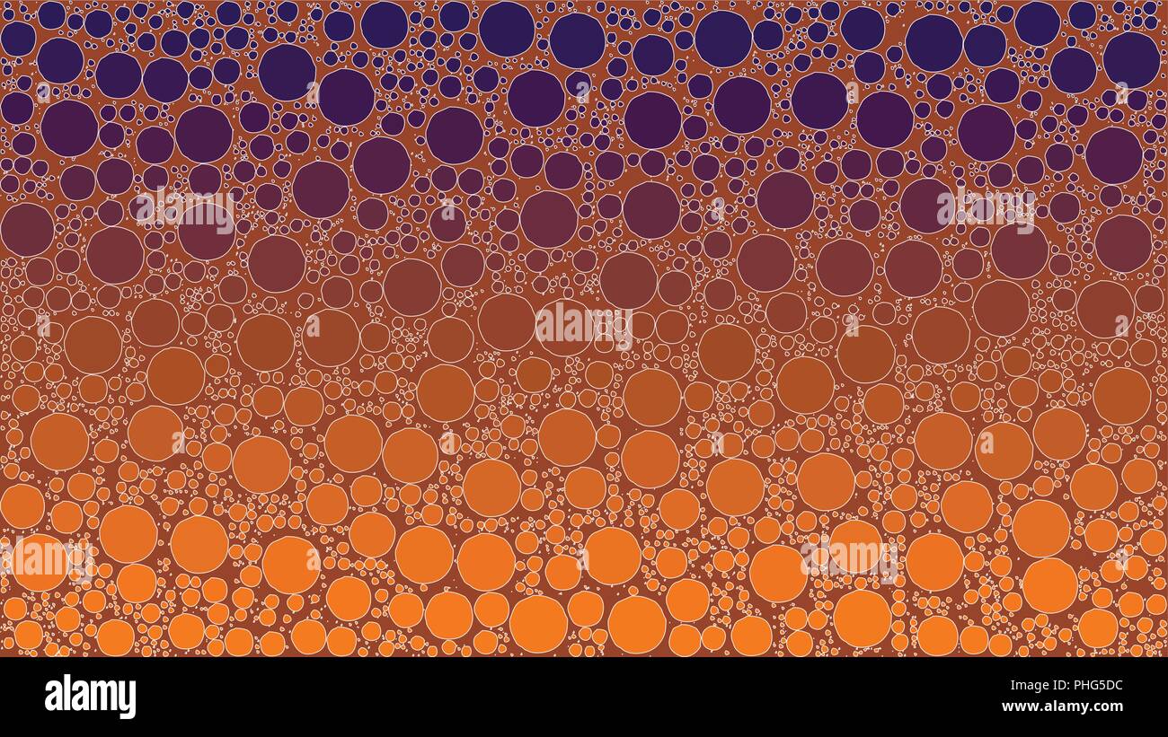 Vector background made of a purple orange gradient and round shapes ...
