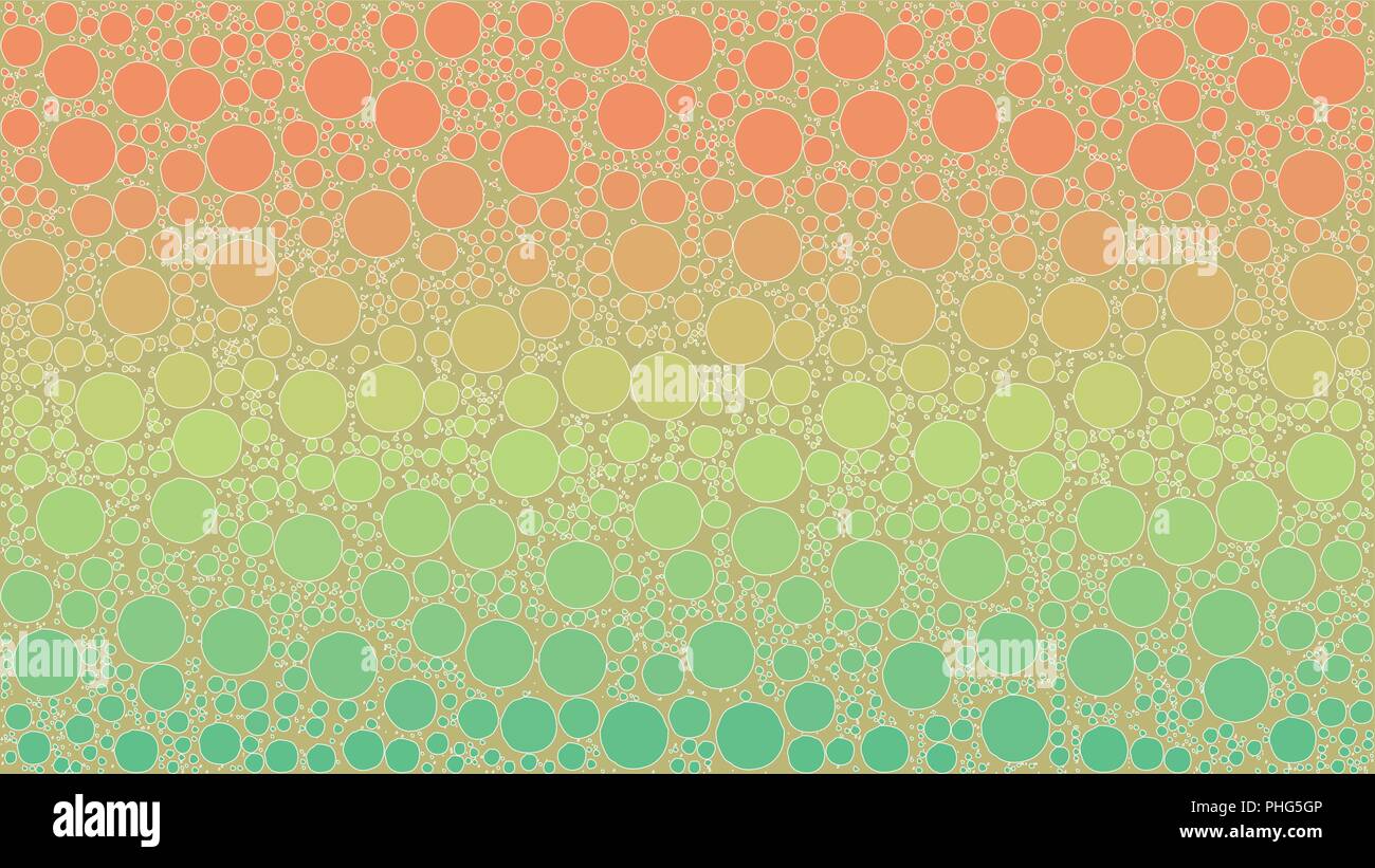 Vector background made of a green orange gradient and round shapes ...