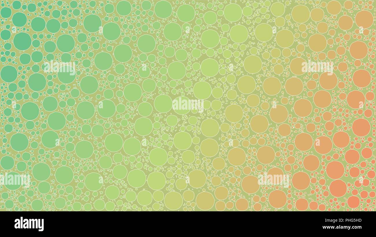 Vector background made of a green orange gradient and round shapes ...