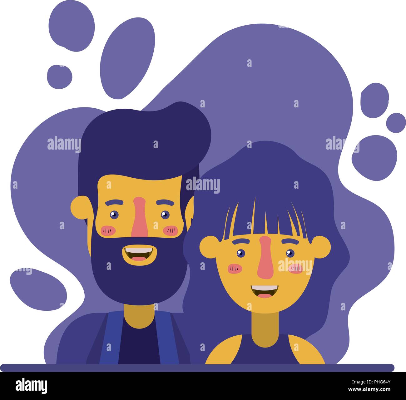 couple characters with paint splash background Stock Vector Image & Art ...