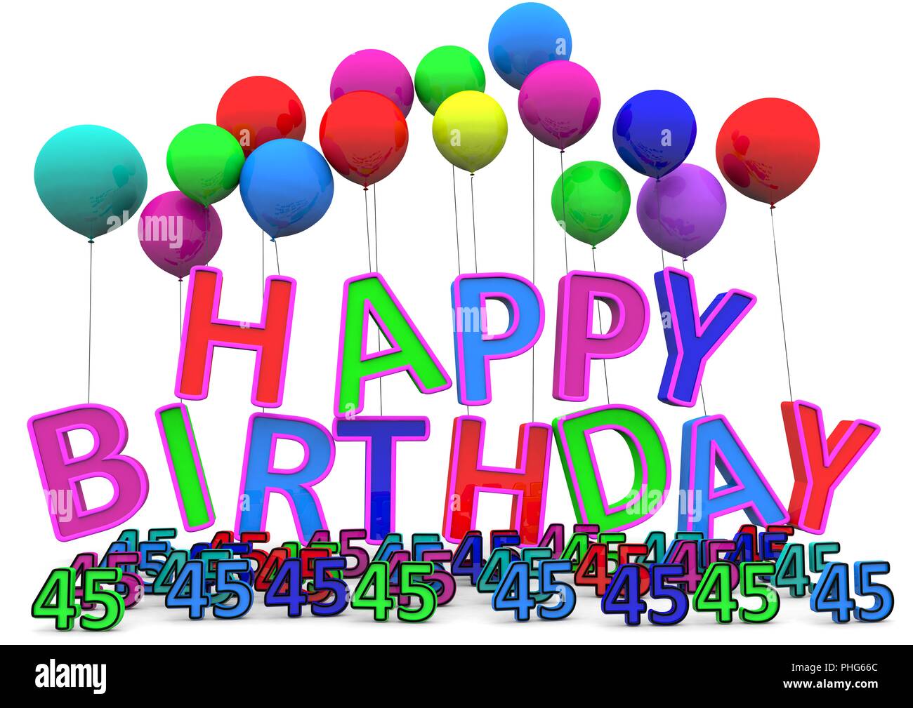 Happy birthday years 45 anniversary of the birthday hi-res stock ...