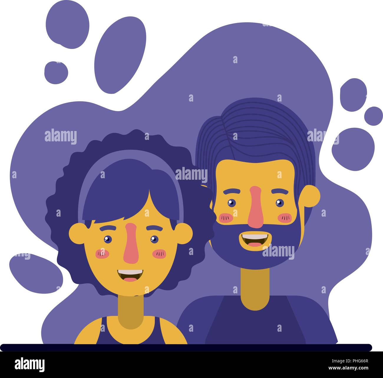 couple characters with paint splash background Stock Vector Image & Art ...
