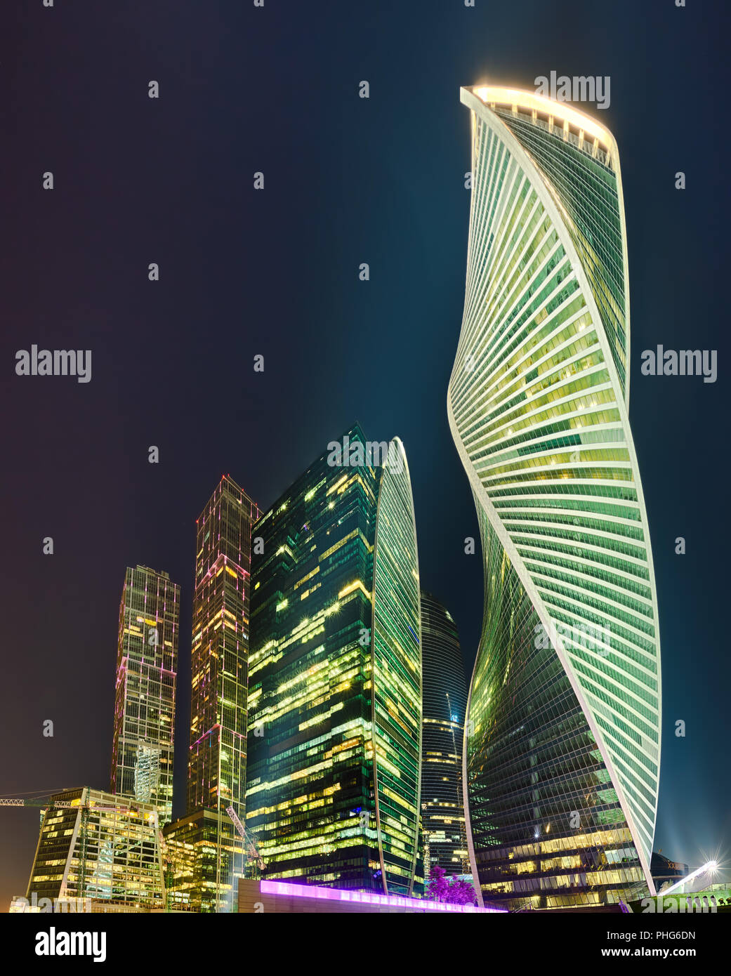 Moscow skyline night hi-res stock photography and images - Alamy