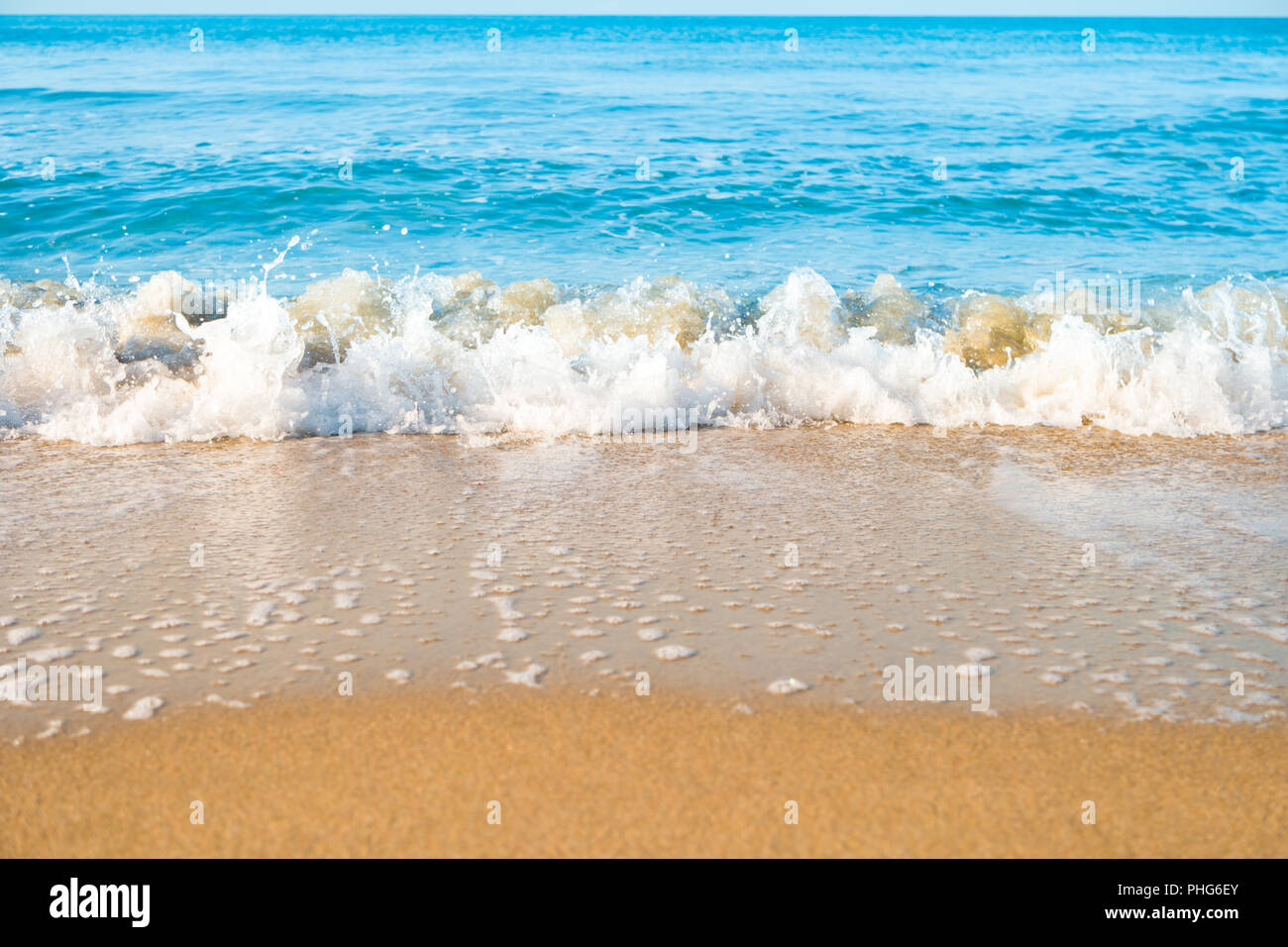 Tropical beach with sand and sea Stock Photo - Alamy