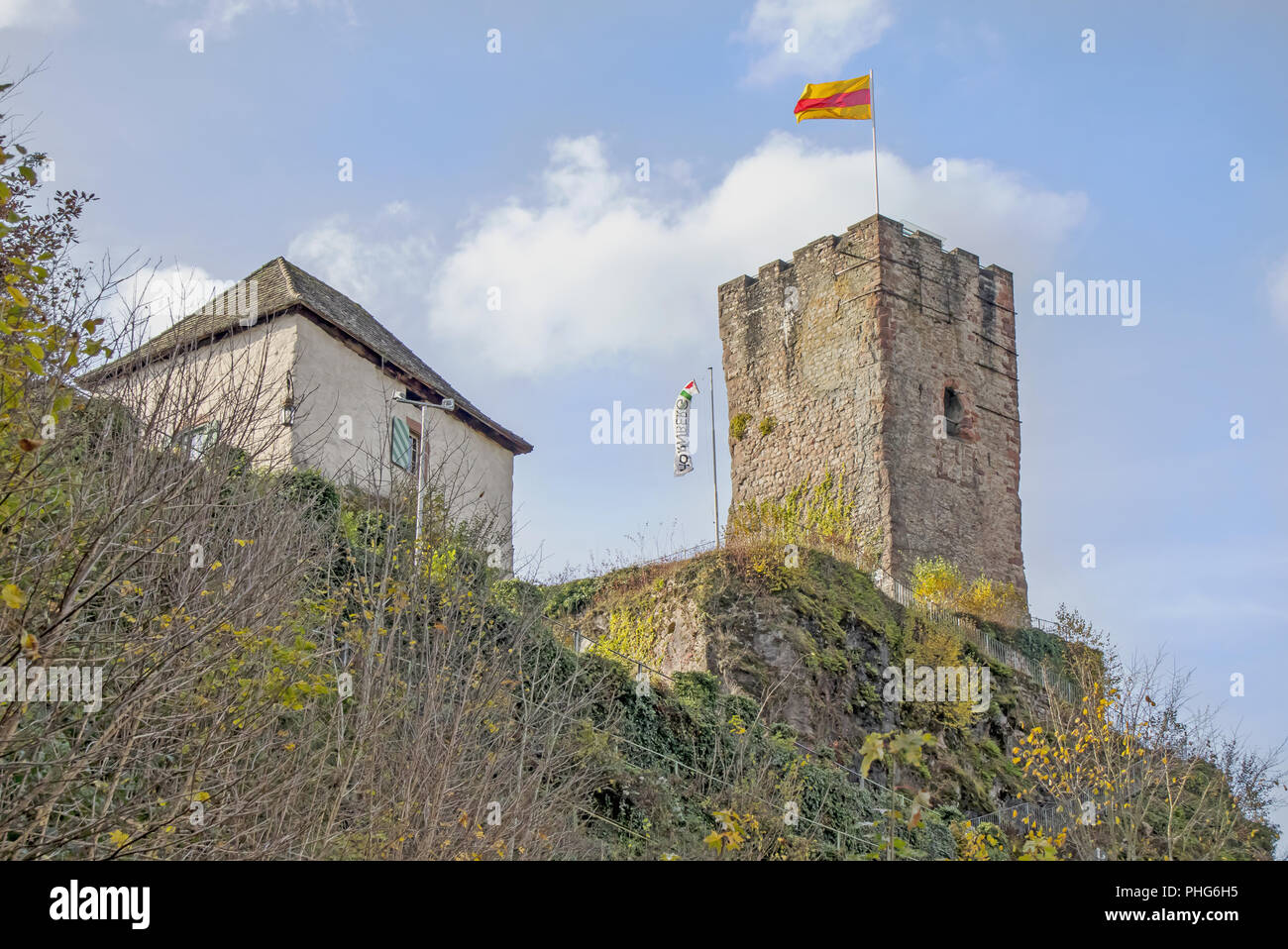 Gunpowder tower and castle tower, Hornberg Black Forest Stock Photo - Alamy