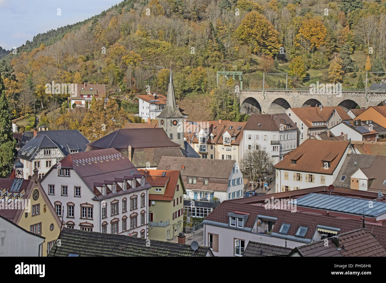 Hornberg Black Forest with railway bridge Stock Photo - Alamy