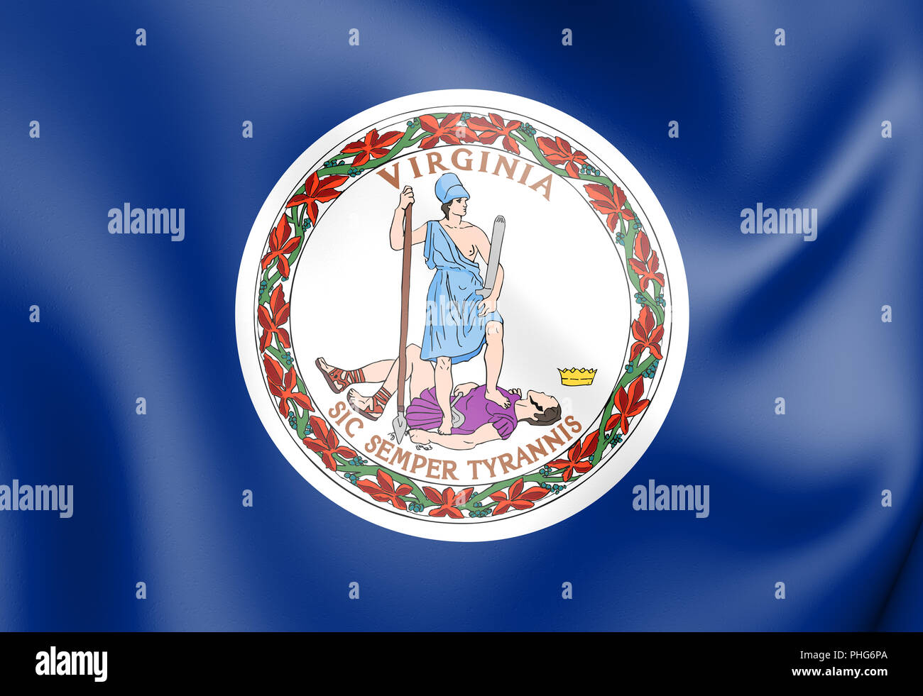 3D Flag of Virginia, USA. 3D Illustration Stock Photo - Alamy