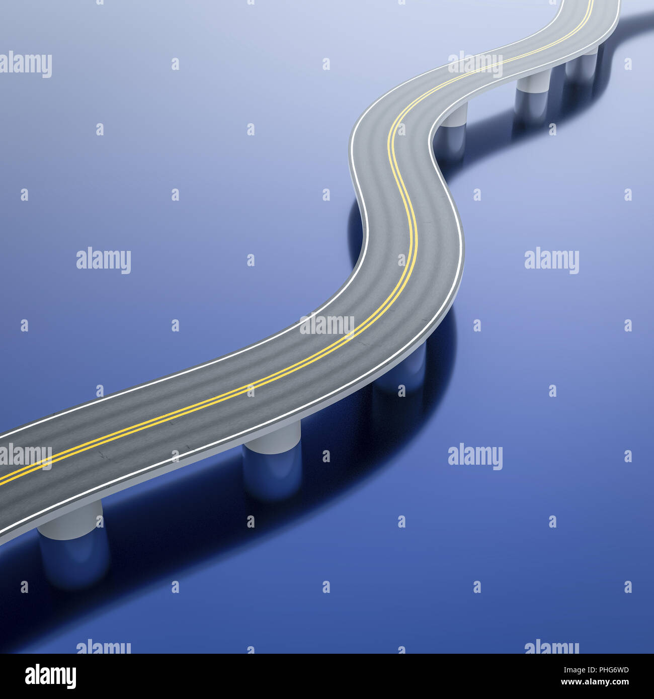 a winding road bridge over the sea Stock Photo - Alamy