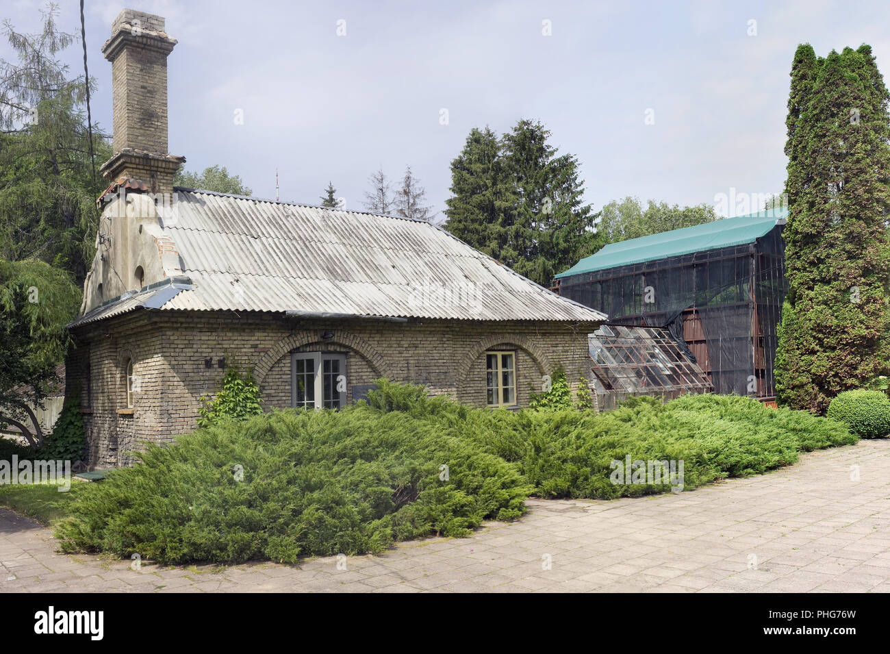 Greenhouse and boiler room of the old Botanical Garden Stock Photo - Alamy