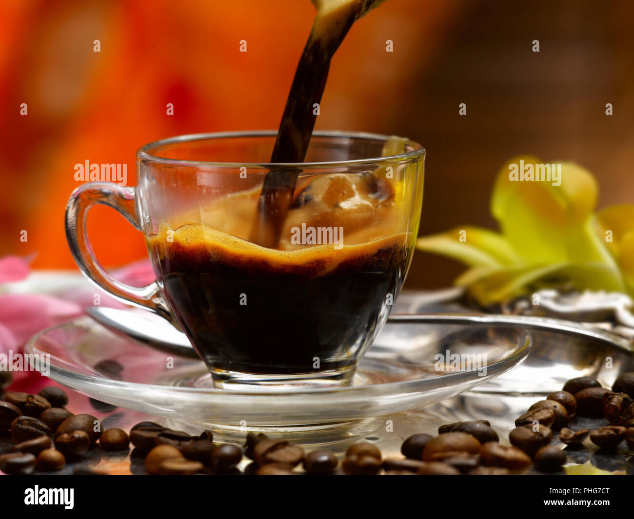 delicious coffee served in a refined setting Stock Photo - Alamy