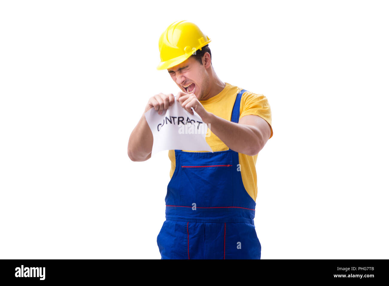 Worker not happy with his employment contract Stock Photo - Alamy
