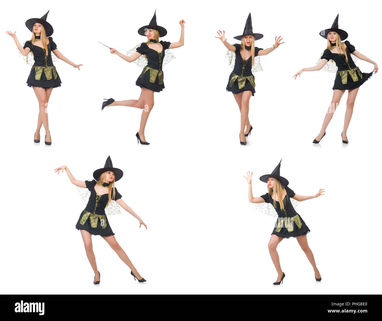 Woman magician doing her tricks with wand Stock Photo - Alamy