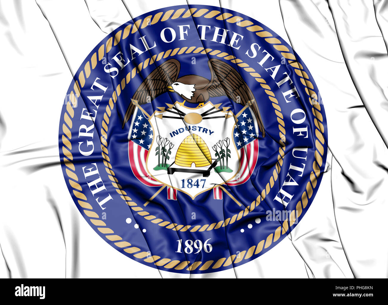3D State Seal of Utah, USA. 3D Illustration Stock Photo - Alamy