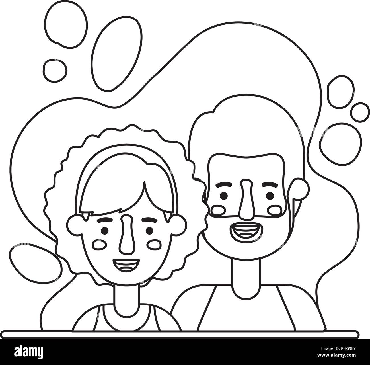 couple characters with paint splash background Stock Vector Image & Art ...