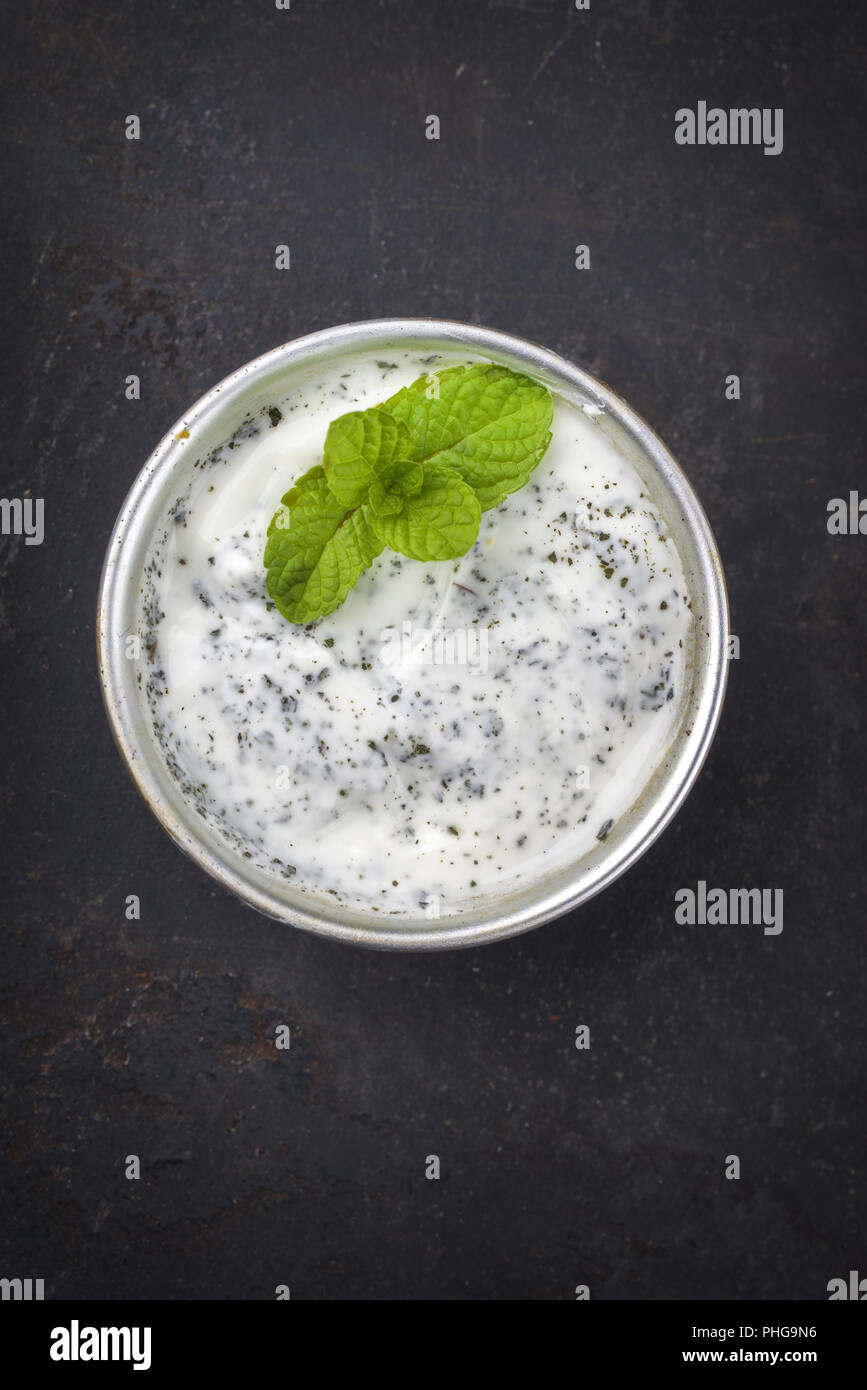 Traditional Indian Raita with Dahi as close-up in a bowl Stock Photo ...