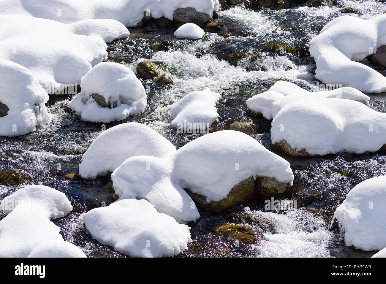 mountain river snow Stock Photo - Alamy