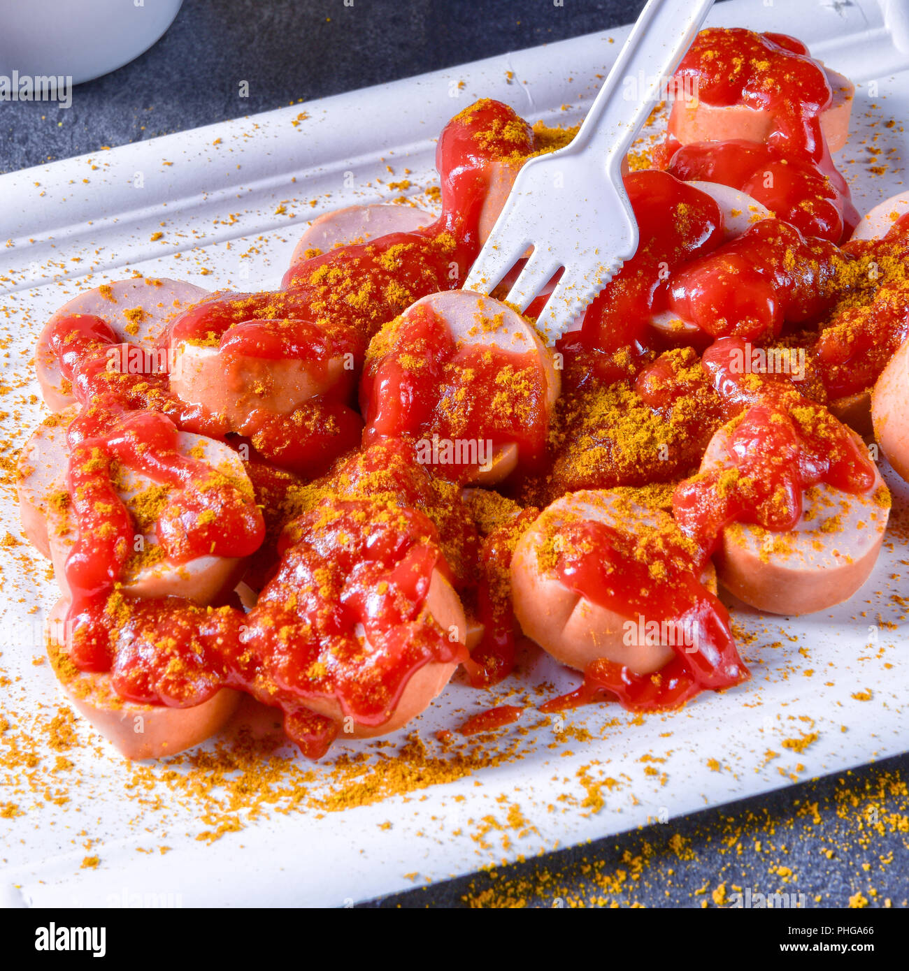 curry bockwurst with beer Stock Photo - Alamy
