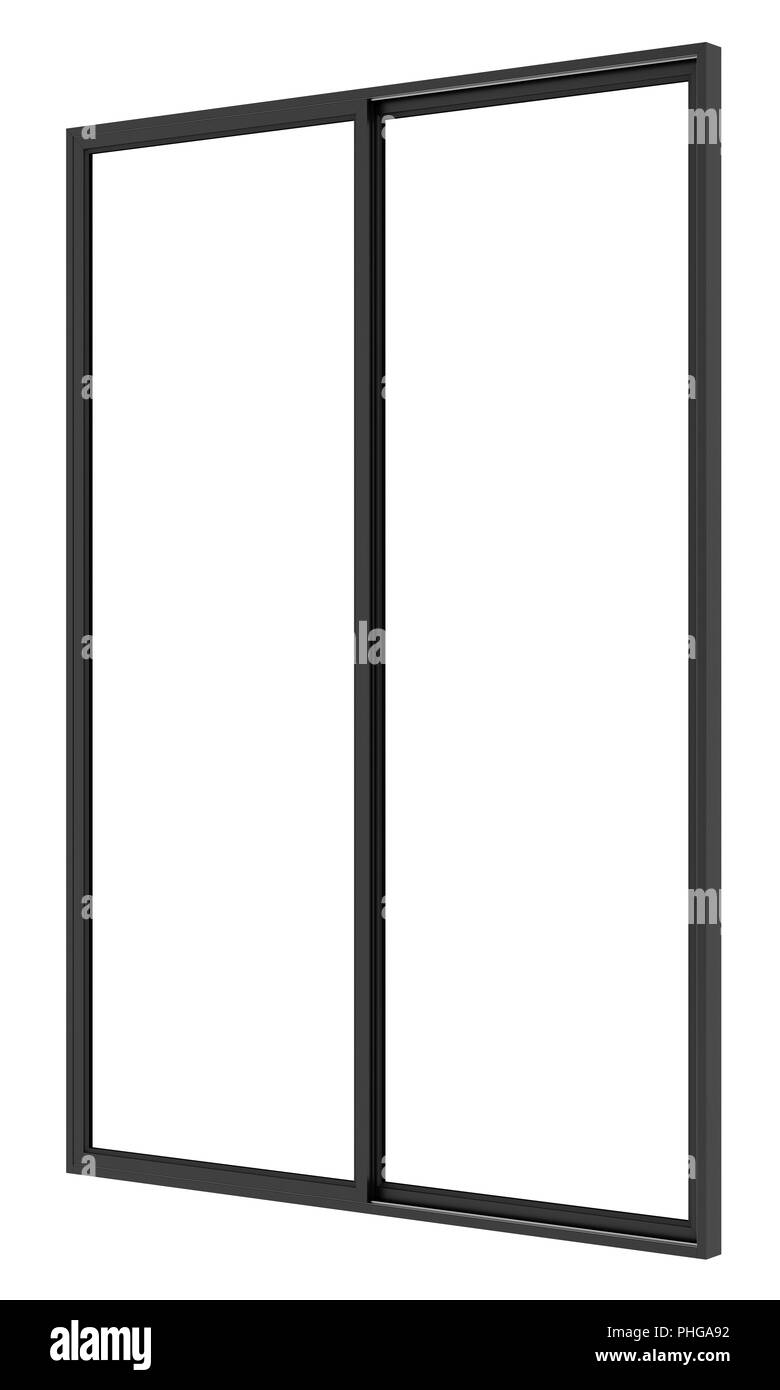 black metallic window isolated on white background Stock Photo - Alamy