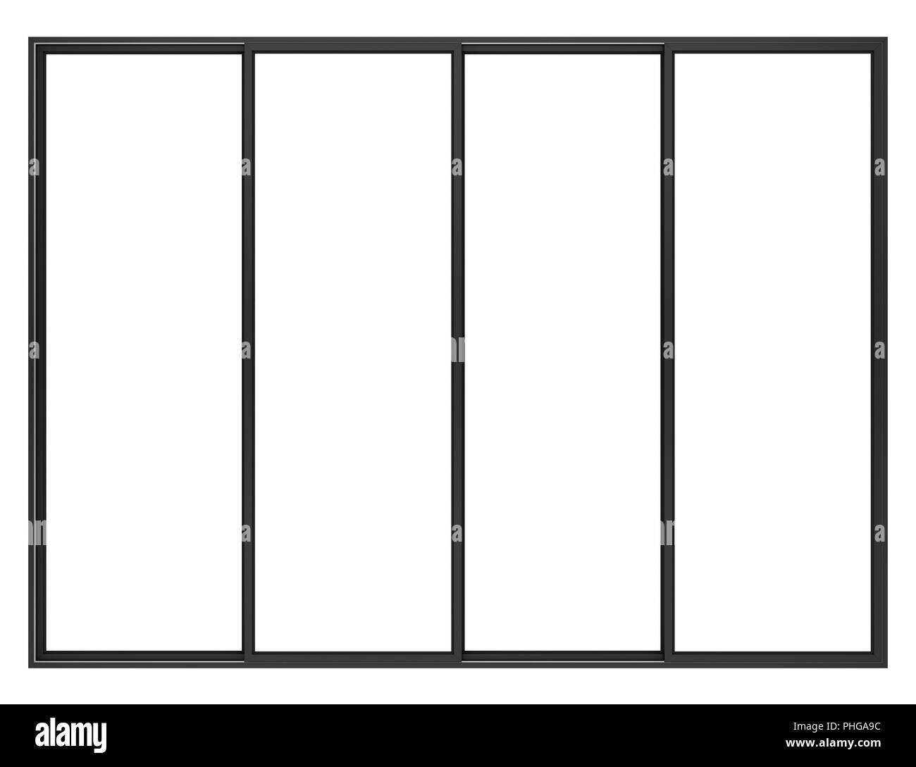 black metallic window isolated on white background Stock Photo - Alamy