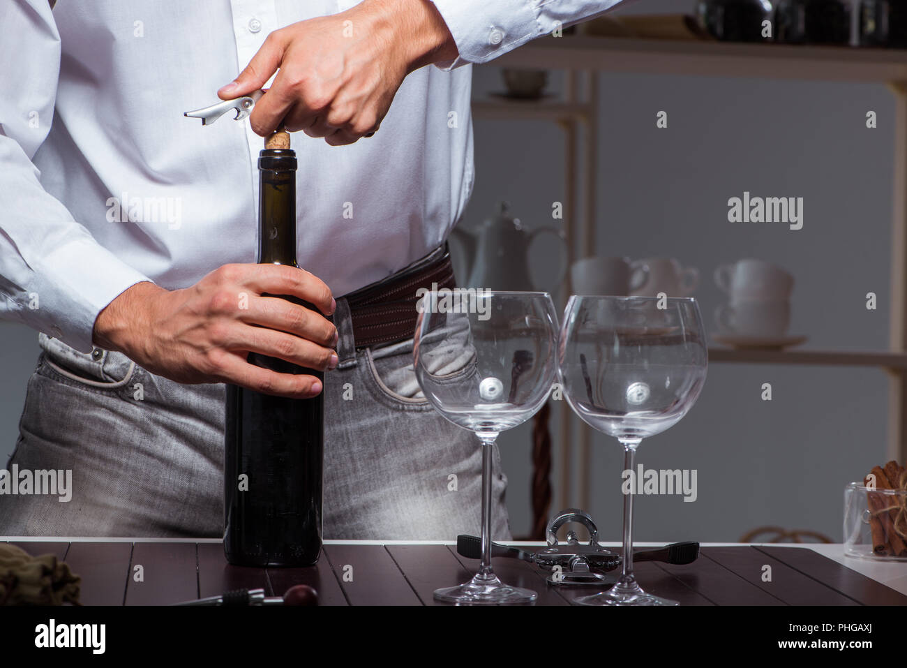 Professional sommelier tasting wine in restaurant Stock Photo - Alamy