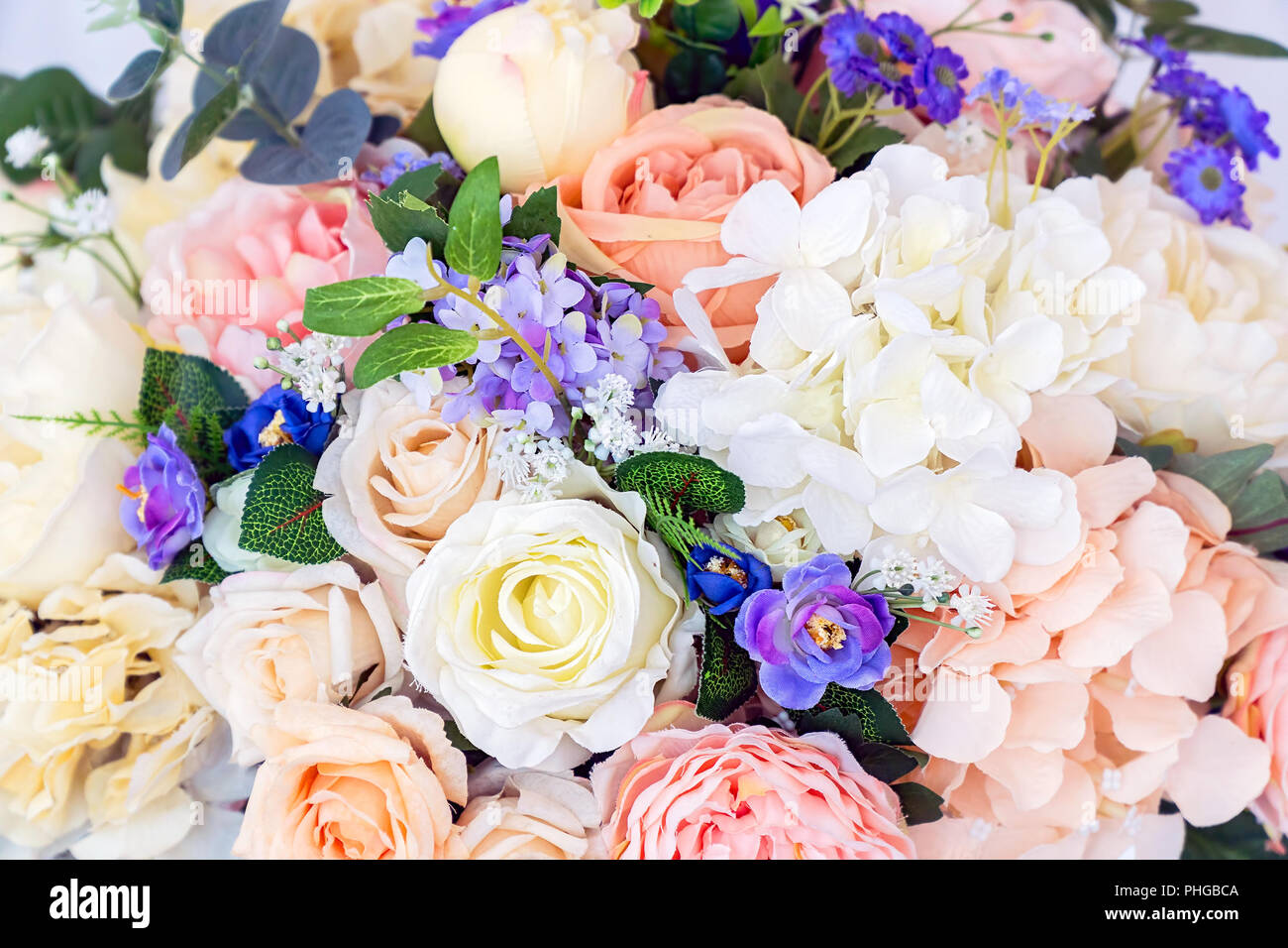 Bouquet of white, pink and light roses Stock Photo - Alamy