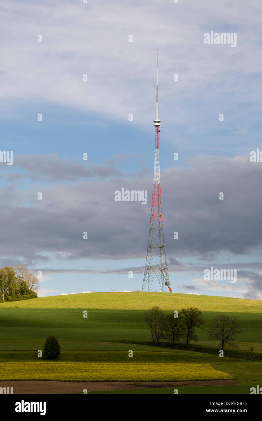 Radio antenna Landessender Beromuenster in the canton of Lucerne ...