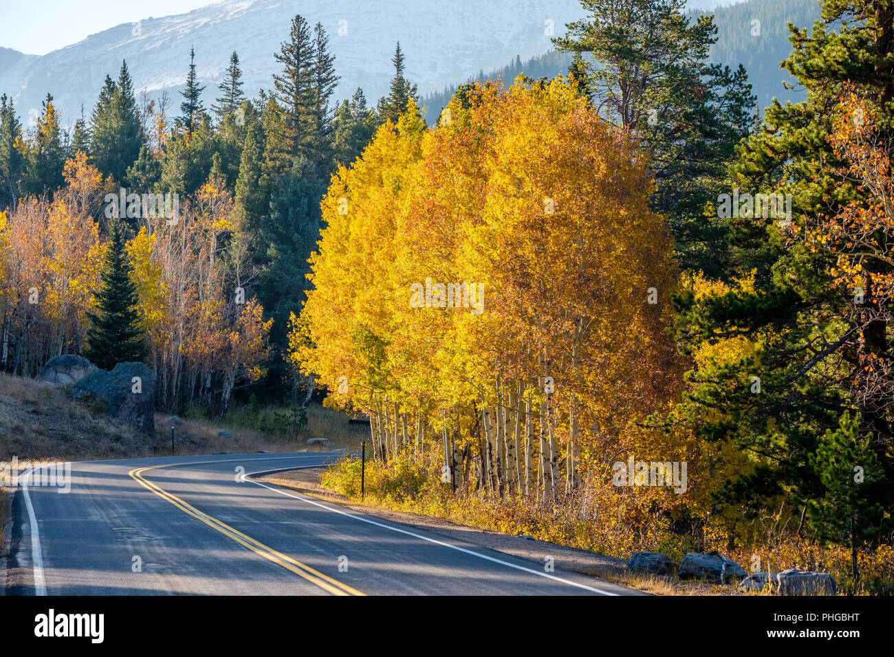 Highway at autumn in Colorado, USA Stock Photo - Alamy