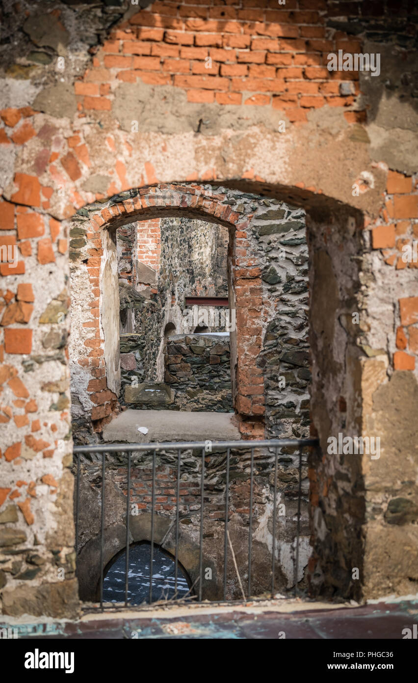 Internal wall windows in old castle Stock Photo - Alamy