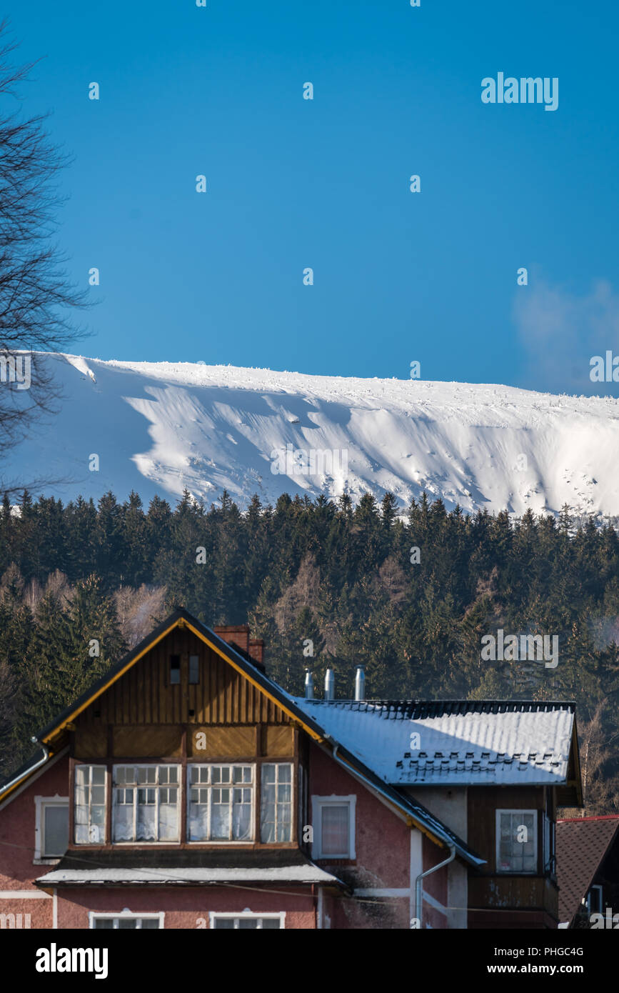 Traditional triangular roof of an old house in Karpacz Stock Photo - Alamy