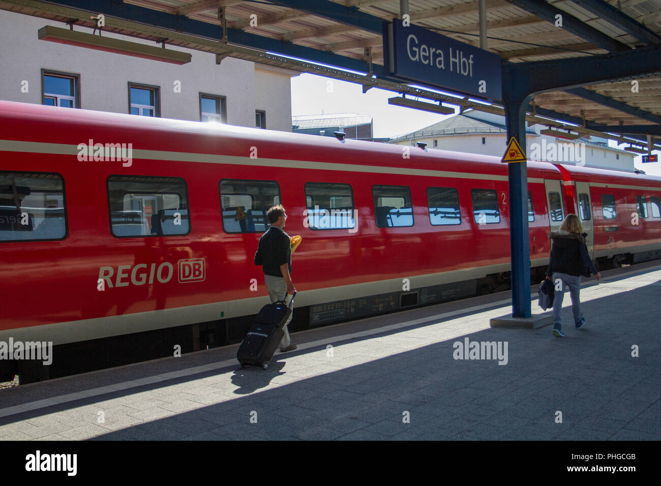 Express-Train in Gera (Germany, Thuringia Stock Photo - Alamy