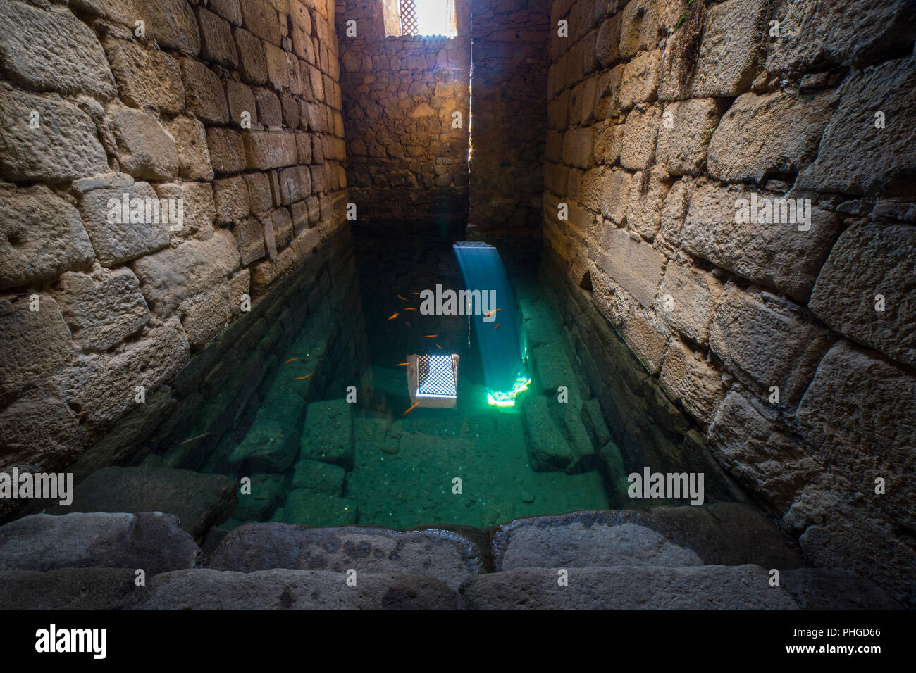 Roman water cistern at Alcazaba arab citadel. Merida, Extremadura ...