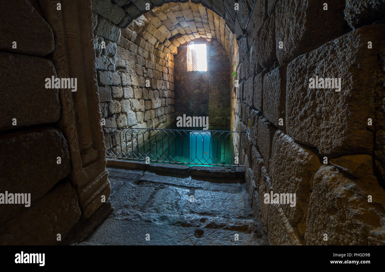 Roman water cistern at Alcazaba arab citadel. Merida, Extremadura ...