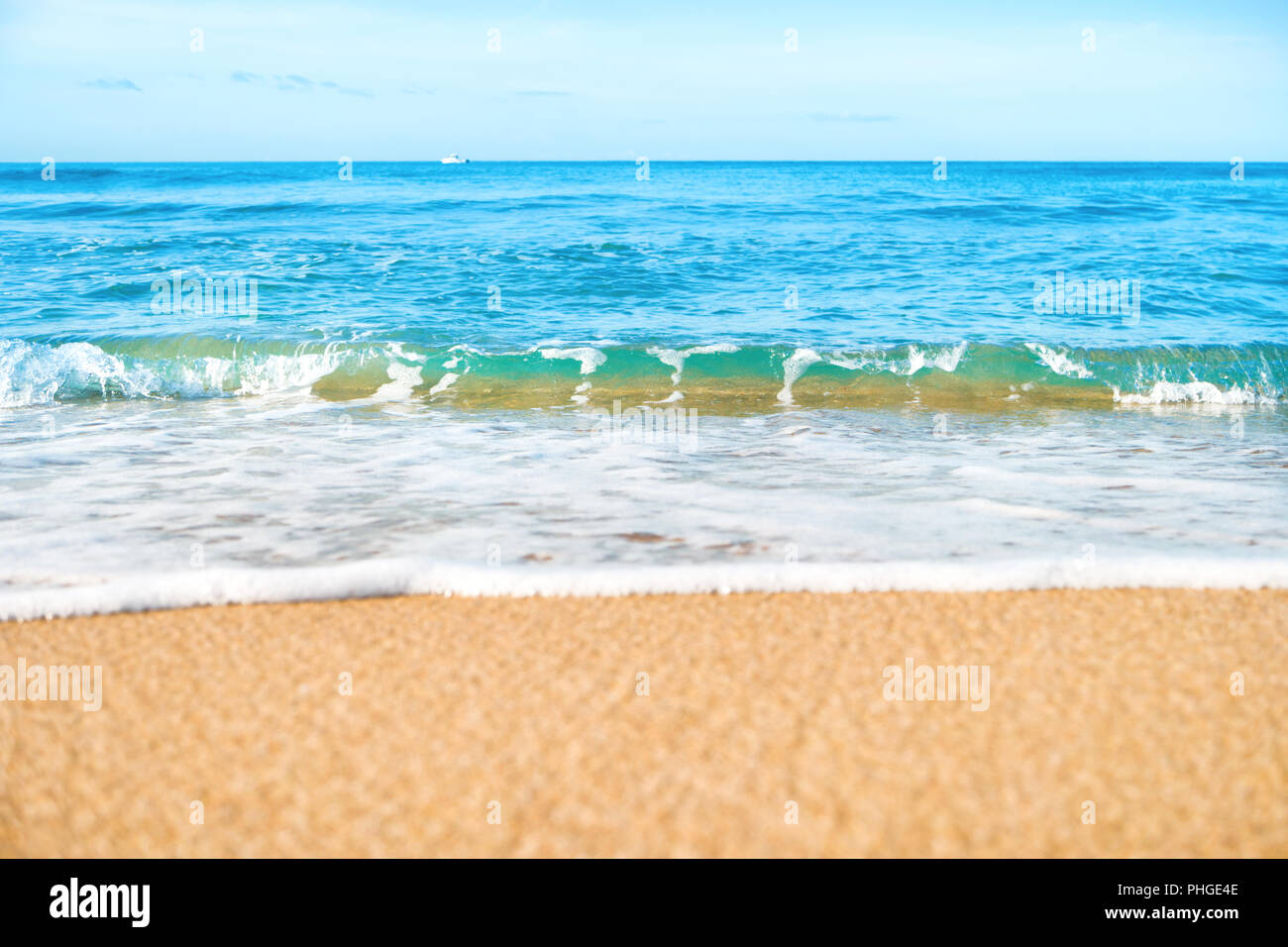 Tropical beach with sand and sea Stock Photo - Alamy