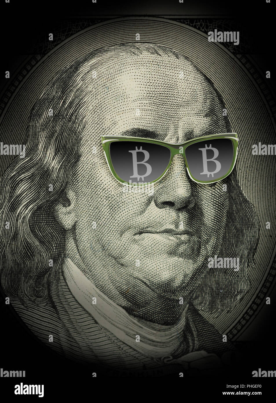 bitcoin dollar banknotes Stock Photo - Alamy