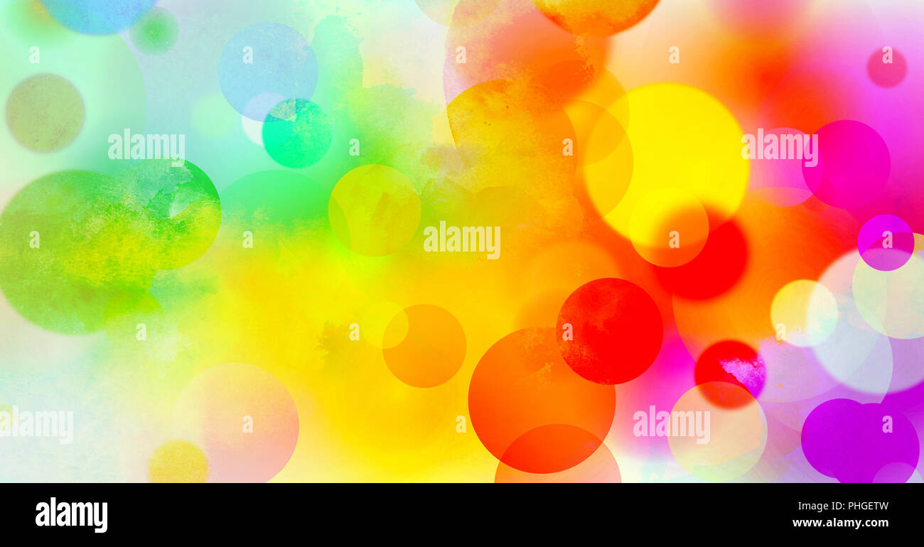 abstract bright rainbow watercolor circle pattern background Stock ...
