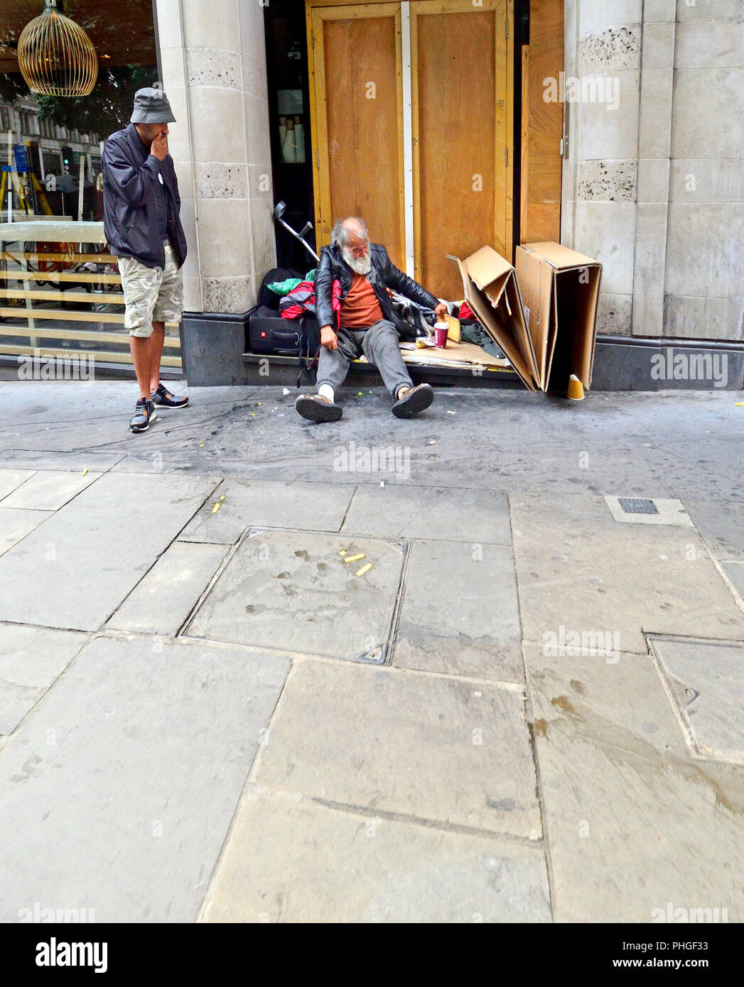Man poverty sleeping street hi-res stock photography and images - Alamy
