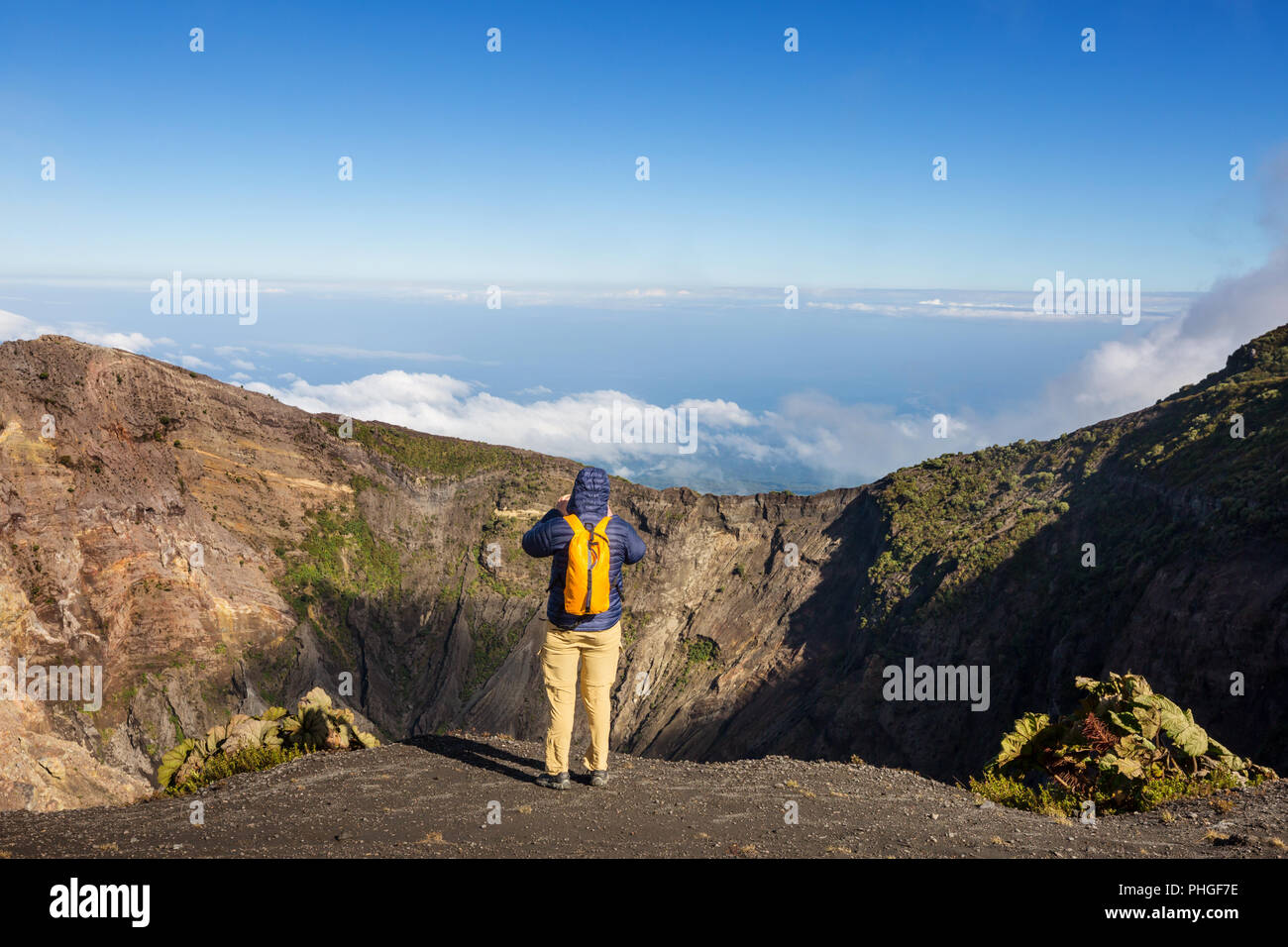 Hike to volcano Stock Photo - Alamy