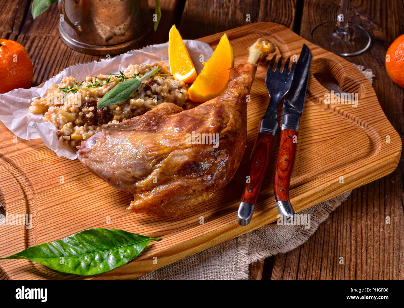 fried crisply roasted duck legs Stock Photo - Alamy