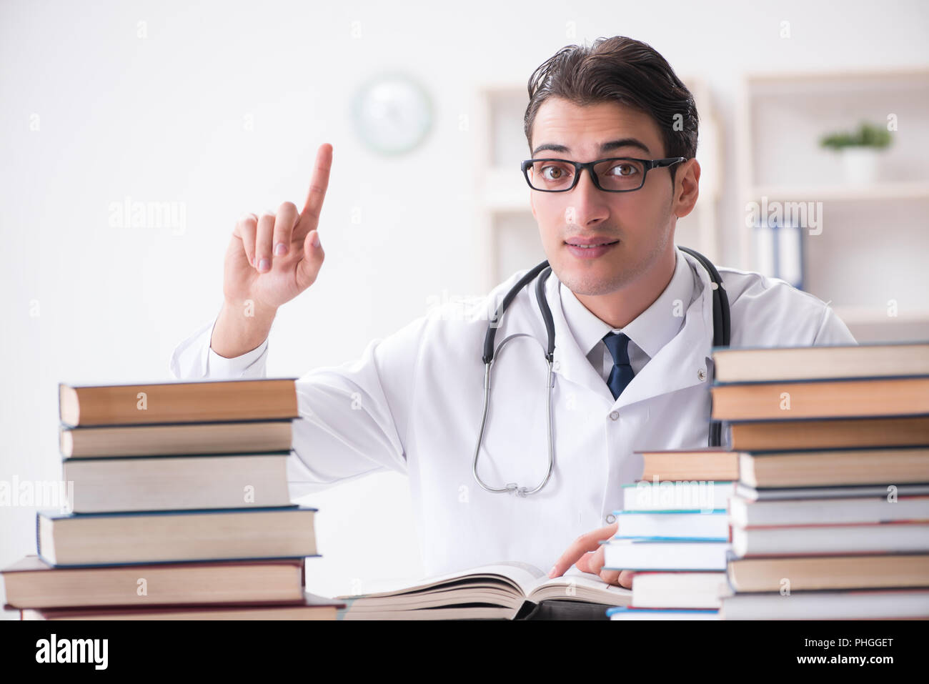 Medical student preparing for university exams Stock Photo - Alamy