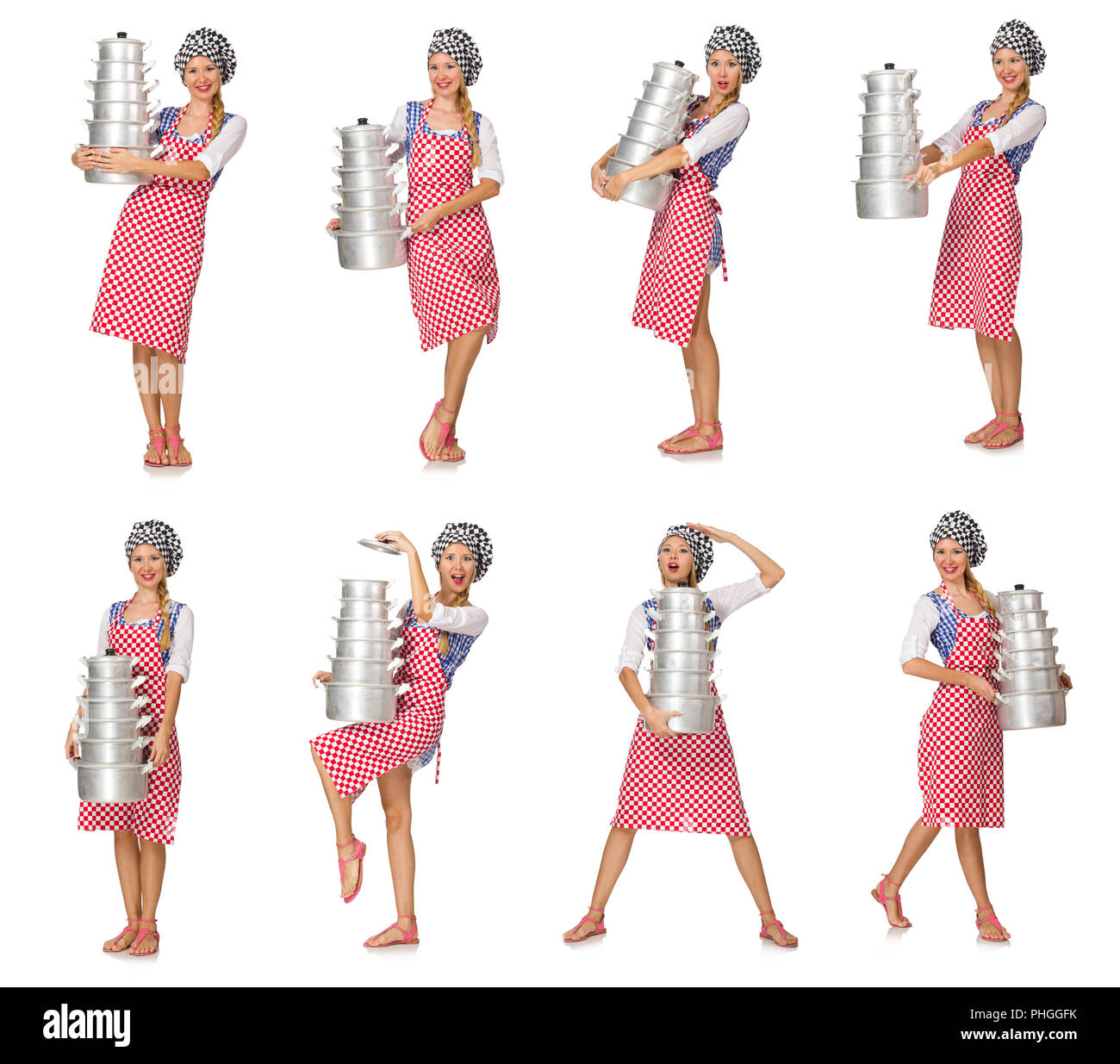 Woman cook isolated on the white background Stock Photo - Alamy