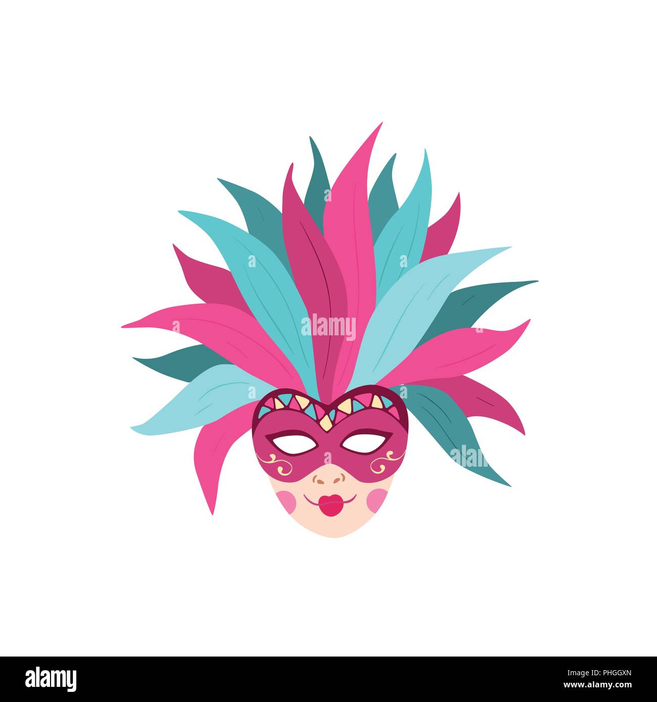 Hand mask carnival celebration Stock Vector Images - Alamy