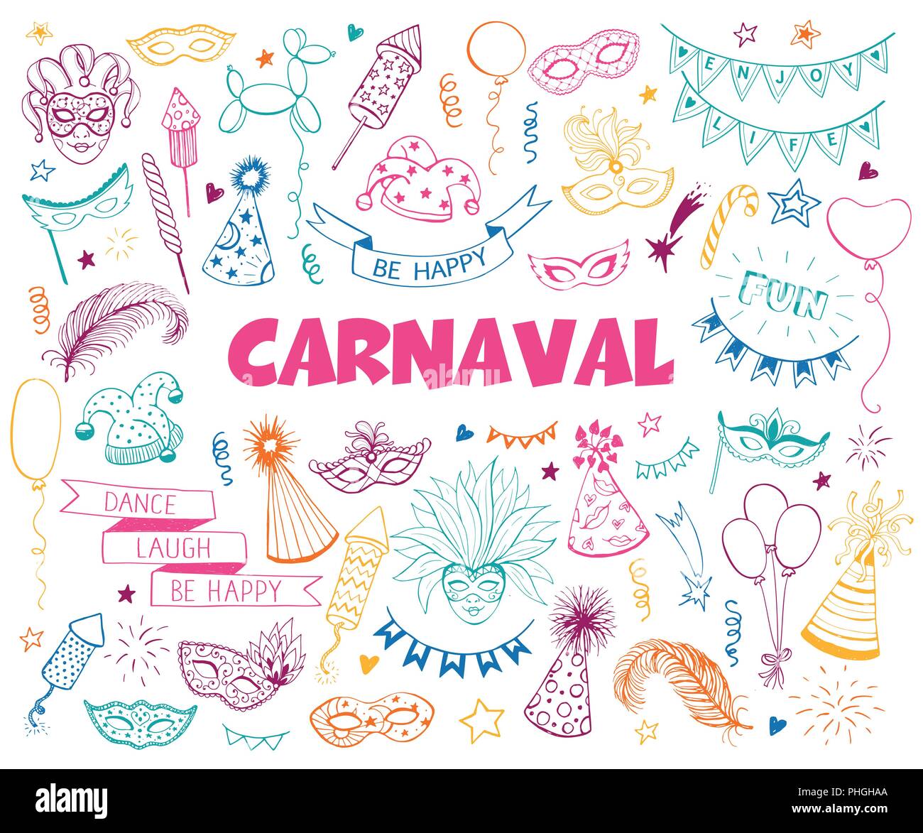 carnival doodle set Stock Vector Image & Art - Alamy