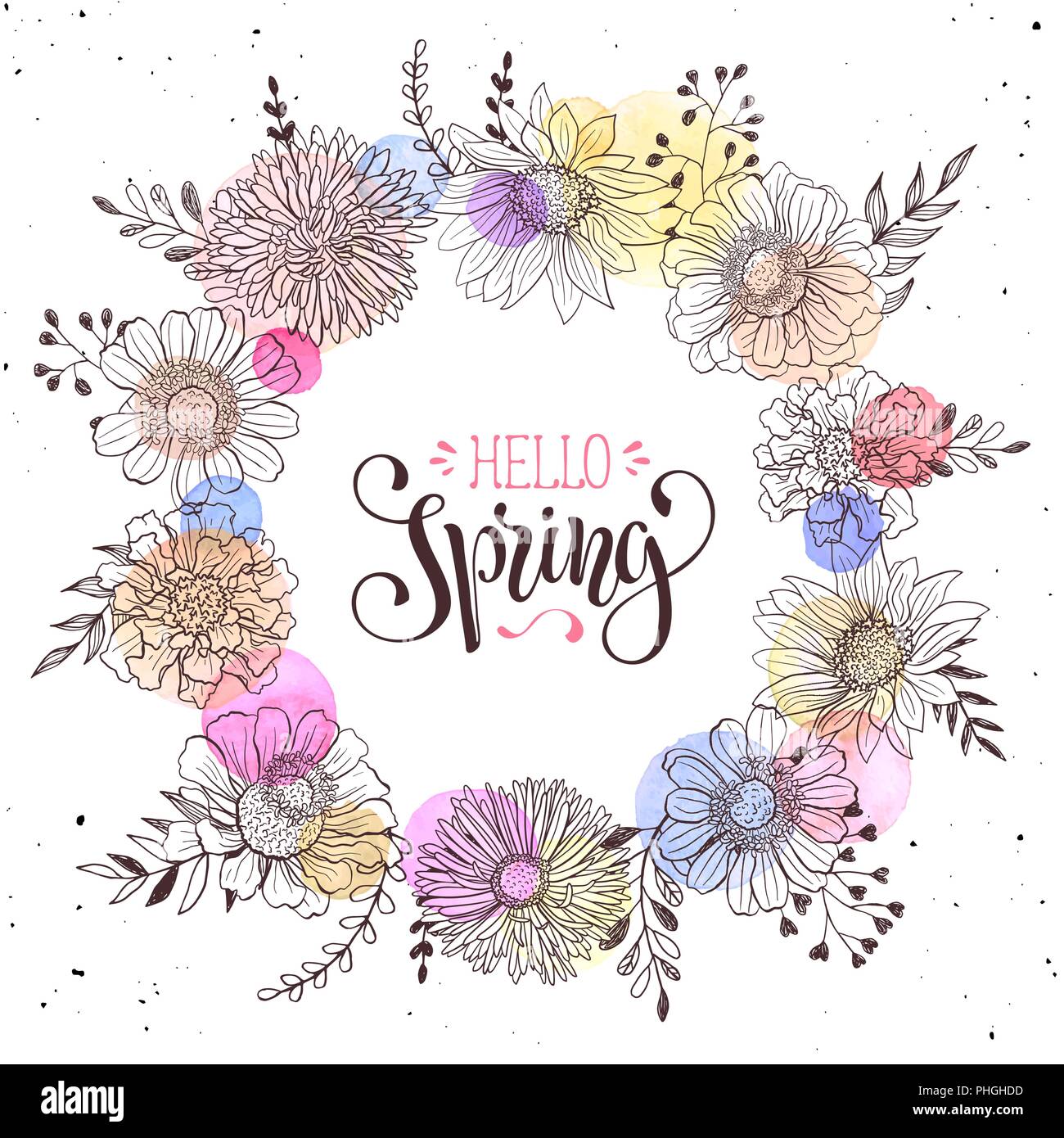 Spring time greeting card Stock Vector Image & Art - Alamy