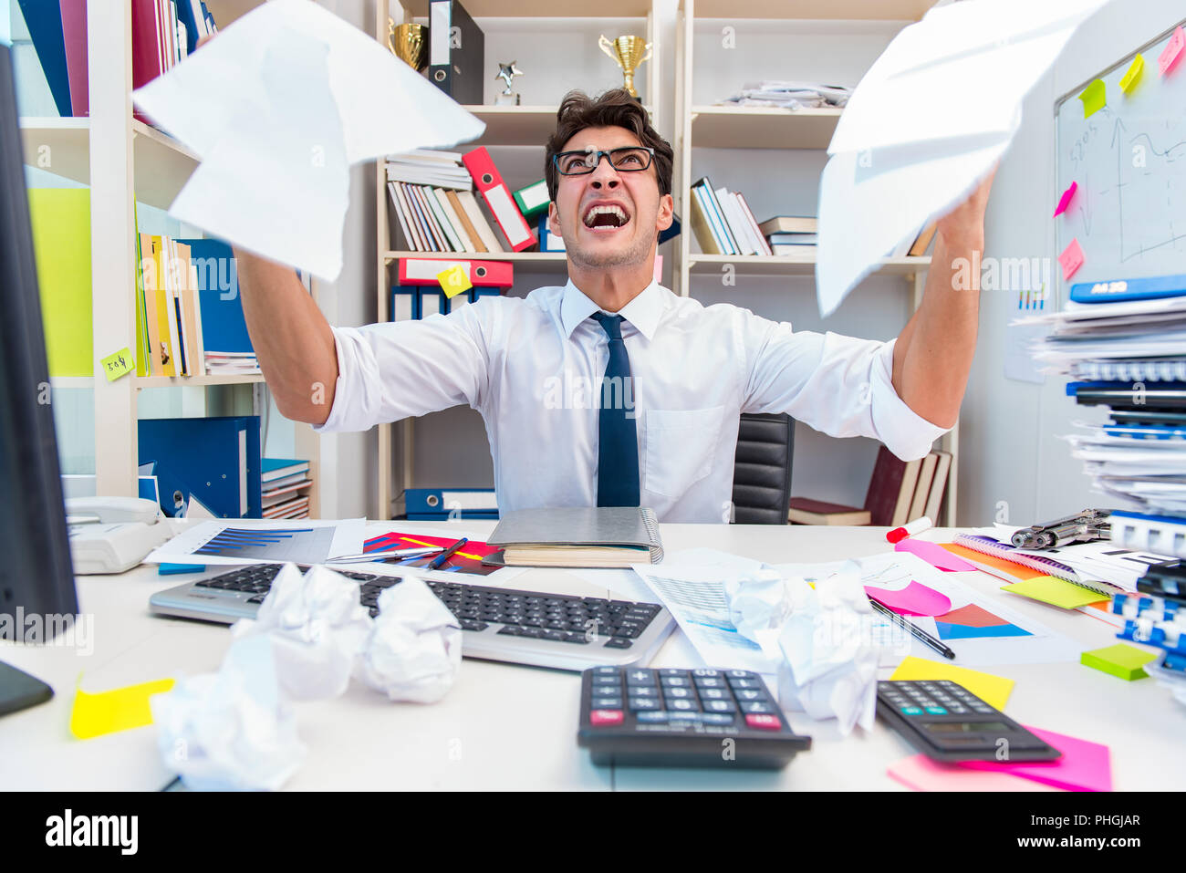 Angry and scary businessman in the office Stock Photo - Alamy