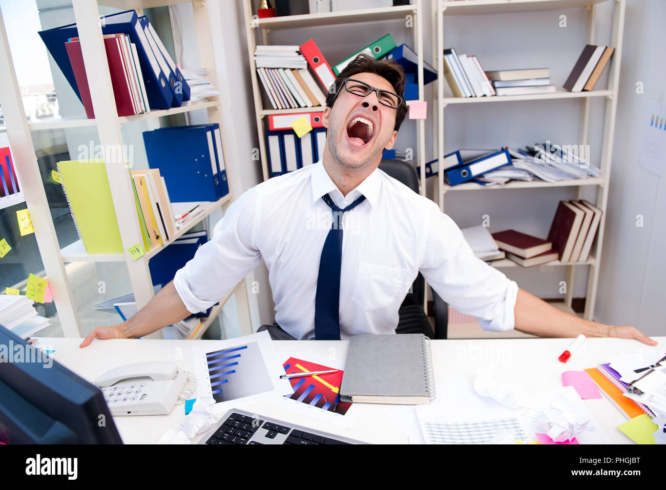 Angry and scary businessman in the office Stock Photo - Alamy