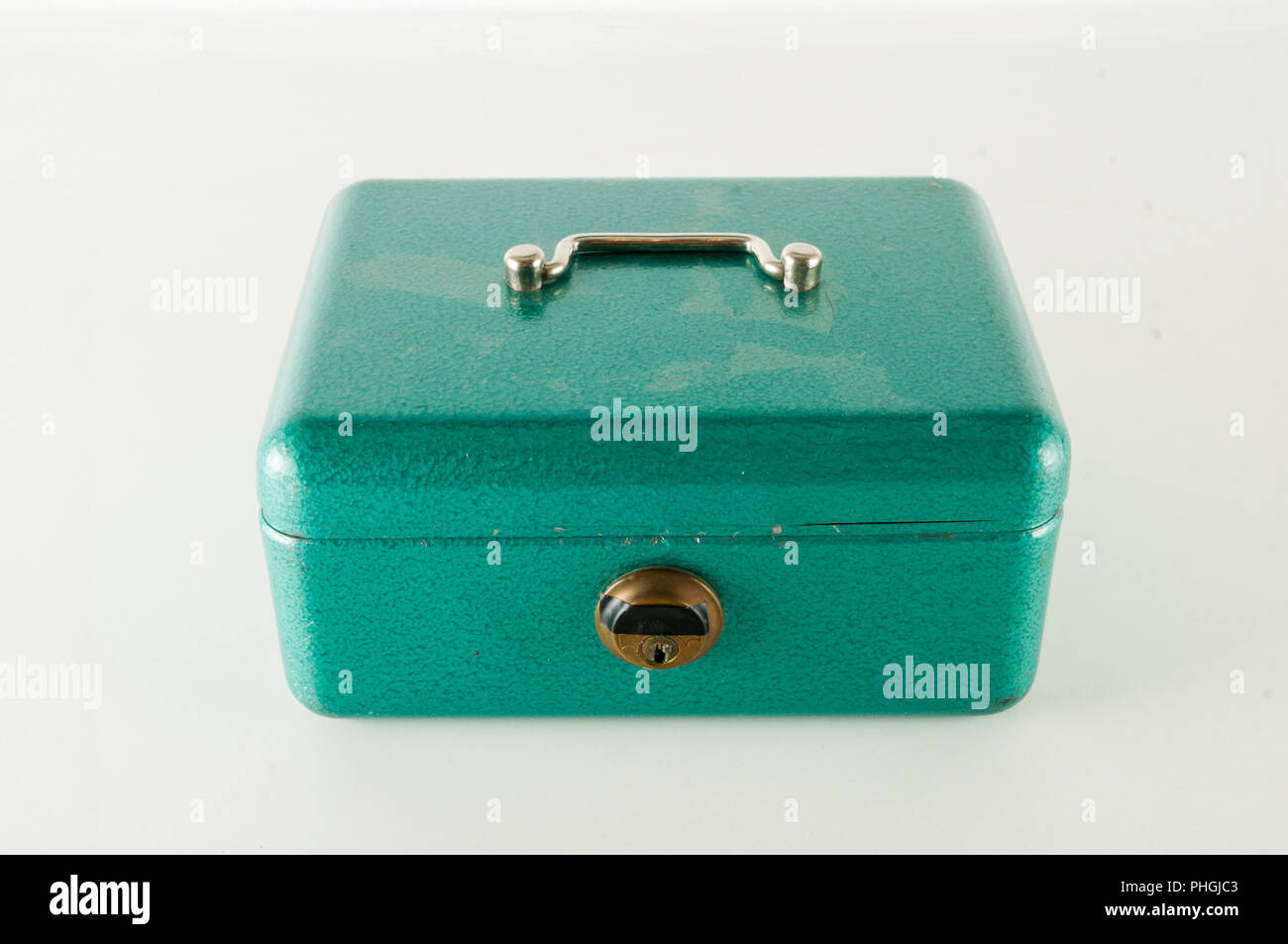 empty metal money security box isolated Stock Photo - Alamy