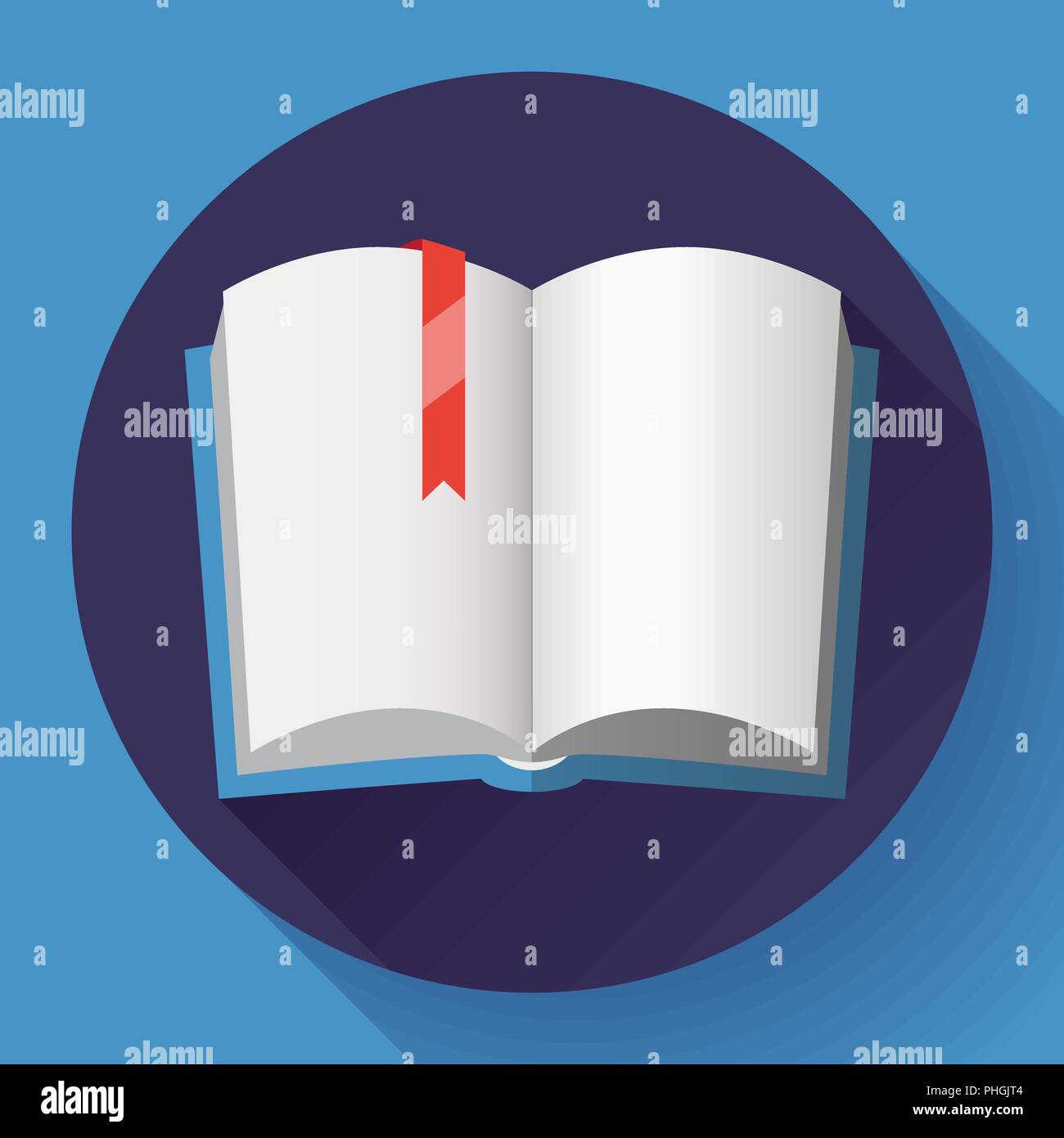 Icon of open textbook with red bookmark Stock Vector Image & Art - Alamy