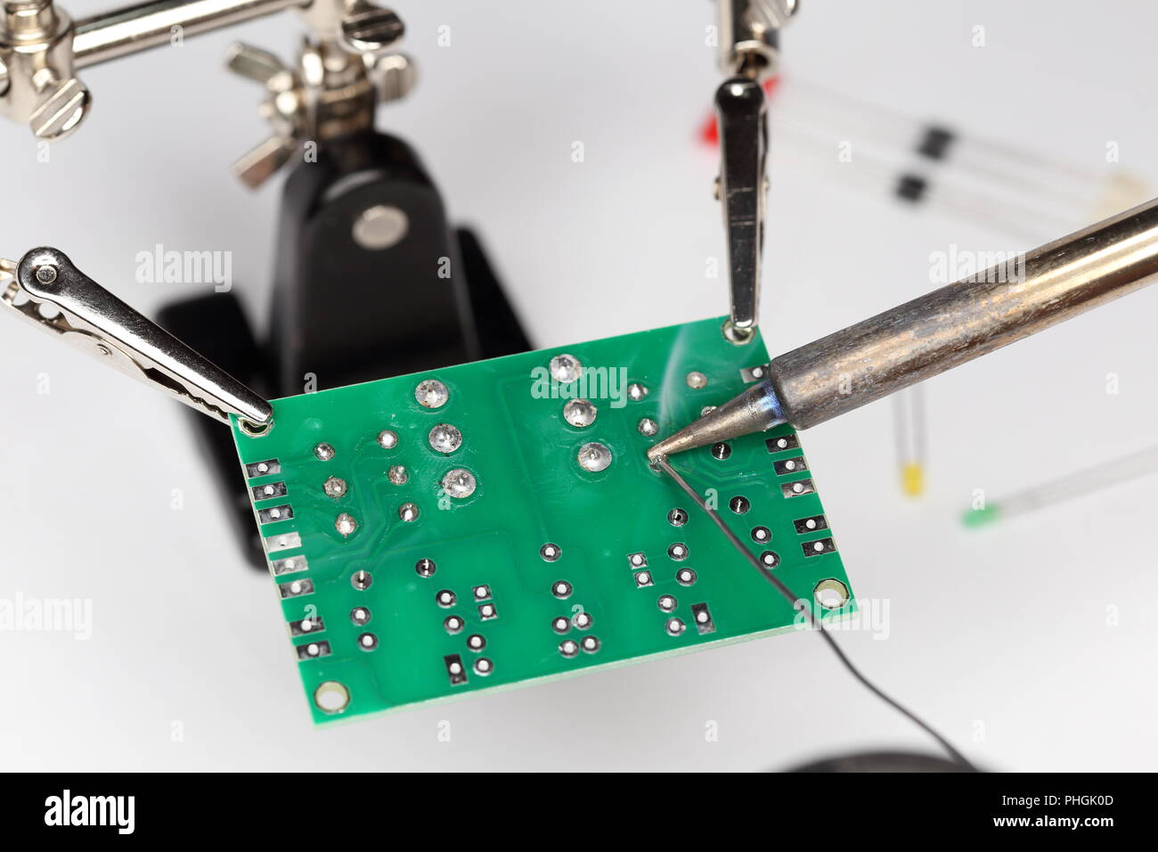 soldering green board Stock Photo - Alamy